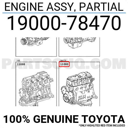ENGINE ASSY, PARTIAL 1900078470 | Toyota Parts | PartSouq