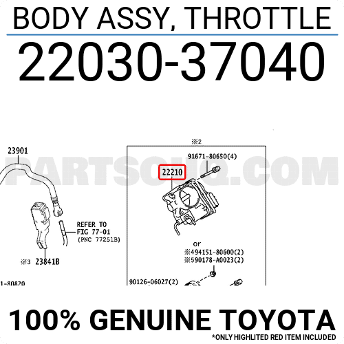BODY ASSY, THROTTLE 2203037040 | Toyota Parts | PartSouq