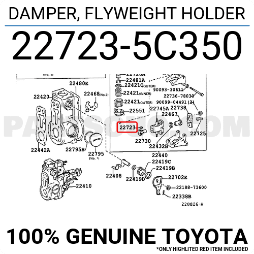 DAMPER, FLYWEIGHT HOLDER 227235C350 | Toyota Parts | PartSouq