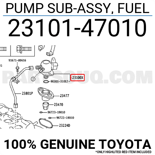 PUMP SUB-ASSY, FUEL 2310147010 | Toyota Parts | PartSouq