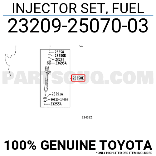 INJECTOR SET, FUEL 232092507003 | Toyota Parts | PartSouq