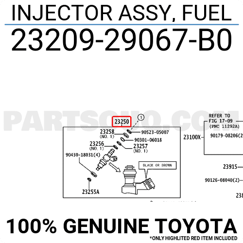 INJECTOR ASSY, FUEL 2320929067B0 | Toyota Parts | PartSouq