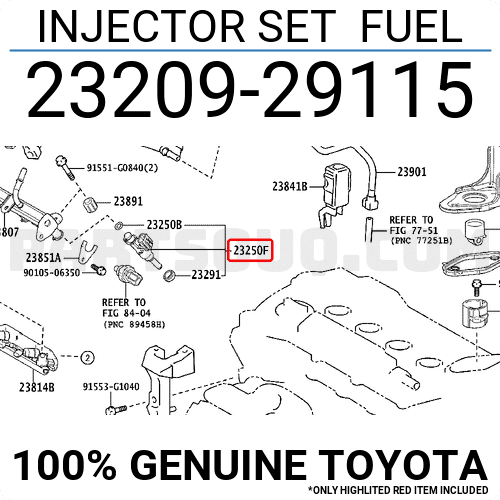 INJECTOR SET FUEL 2320929115 | Toyota Parts | PartSouq