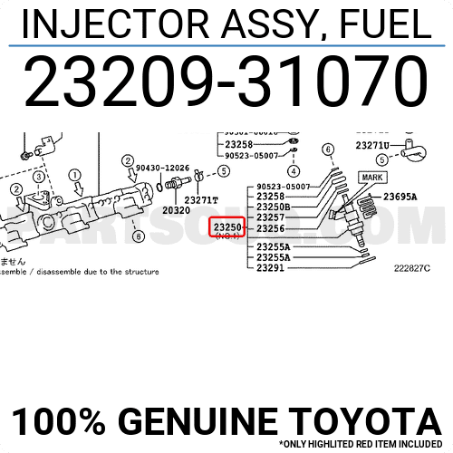 INJECTOR ASSY, FUEL 2320931070 | Toyota Parts | PartSouq