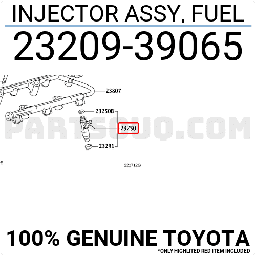 INJECTOR ASSY, FUEL 2320939065 | Toyota Parts | PartSouq