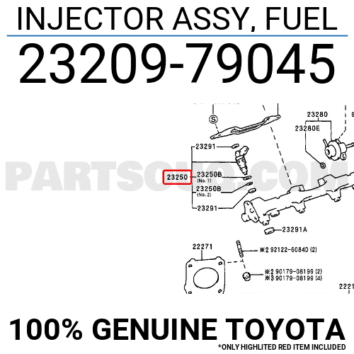 INJECTOR ASSY, FUEL 2320979045 | Toyota Parts | PartSouq