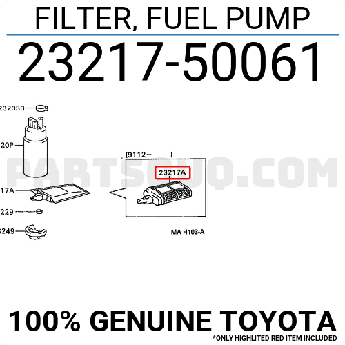 FILTER, FUEL PUMP 2321750061 | Toyota Parts | PartSouq