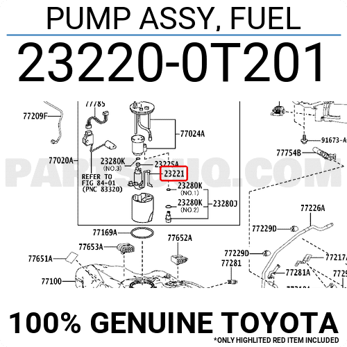 PUMP ASSY, FUEL 232200T201 | Toyota Parts | PartSouq
