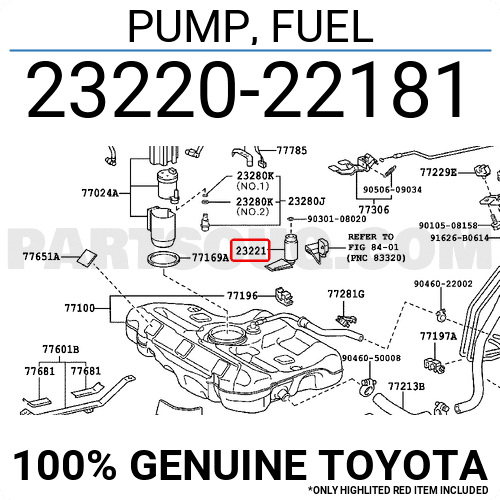 PUMP, FUEL 2322022181 | Toyota Parts | PartSouq