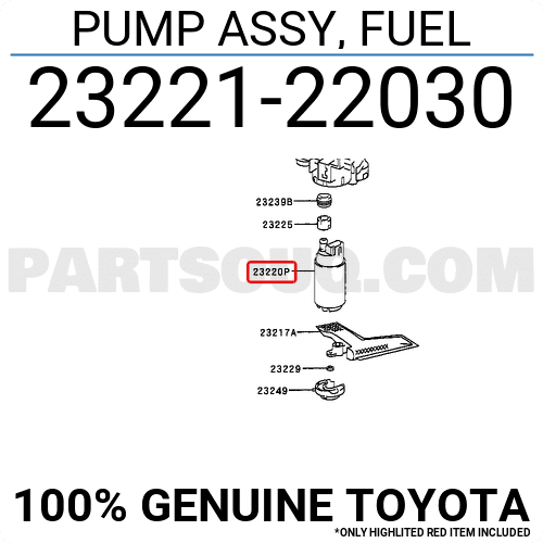 PUMP ASSY, FUEL 2322122030 | Toyota Parts | PartSouq