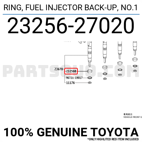 RING, FUEL INJECTOR BACK-UP, NO.1 2325627020 | Toyota Parts | PartSouq