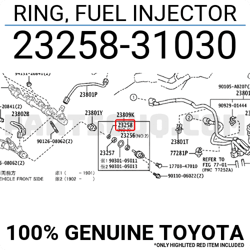 RING, FUEL INJECTOR 2325831030 | Toyota Parts | PartSouq