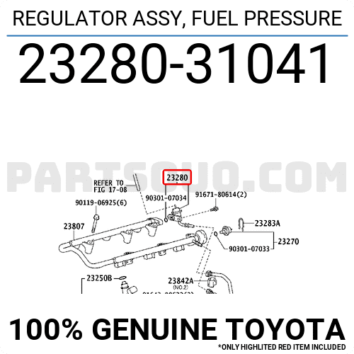 REGULATOR ASSY, FUEL PRESSURE 2328031041 | Toyota Parts | PartSouq