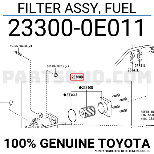 FILTER ASSY, FUEL 233000E011 | Toyota Parts | PartSouq