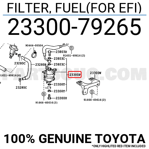 FILTER, FUEL(FOR EFI) 2330079265 | Toyota Parts | PartSouq