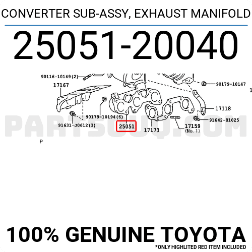 CONVERTER SUB-ASSY, EXHAUST MANIFOLD 2505120040 | Toyota Parts | PartSouq