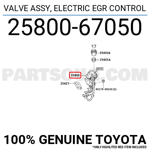 VALVE ASSY, ELECTRIC EGR CONTROL 2580067050 | Toyota Parts | PartSouq