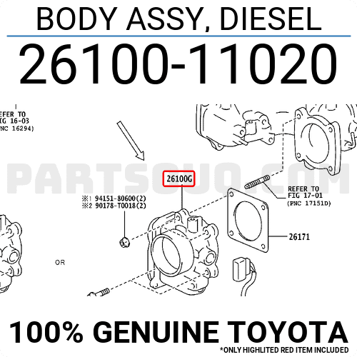 BODY ASSY, DIESEL 2610011020 | Toyota Parts | PartSouq
