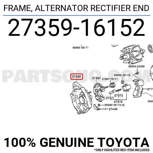 FRAME, ALTERNATOR RECTIFIER END 2735916152 | Toyota Parts | PartSouq
