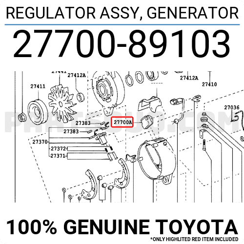 REGULATOR ASSY, GENERATOR 2770089103 | Toyota Parts | PartSouq
