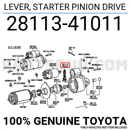 LEVER, STARTER PINION DRIVE 2811341011 | Toyota Parts | PartSouq