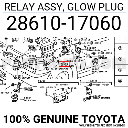 RELAY ASSY, GLOW PLUG 2861017060 | Toyota Parts | PartSouq