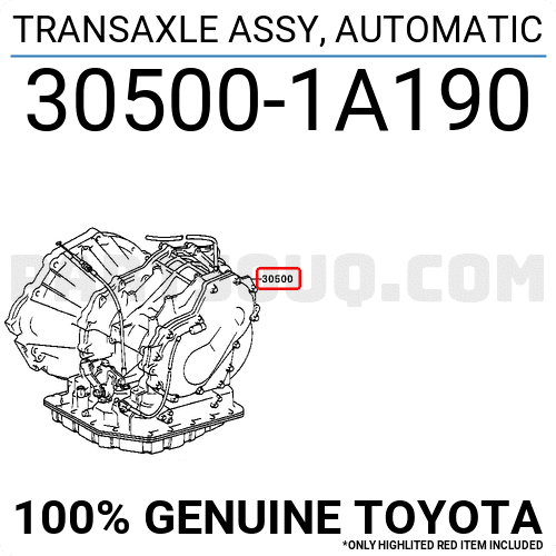 TRANSAXLE ASSY, AUTOMATIC 305001A190 | Toyota Parts | PartSouq