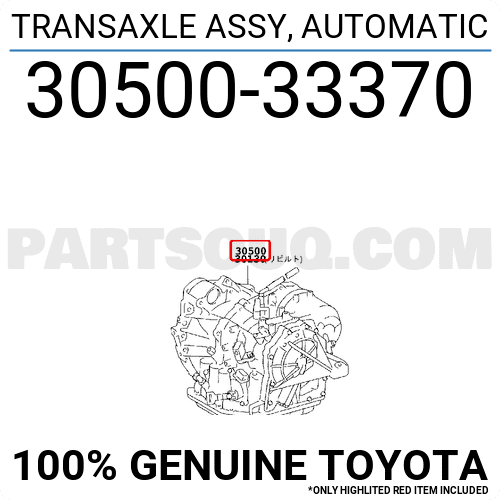 TRANSAXLE ASSY, AUTOMATIC 3050033370 | Toyota Parts | PartSouq