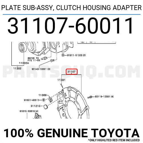 PLATE SUB-ASSY, CLUTCH HOUSING ADAPTER 3110760011 | Toyota Parts | PartSouq