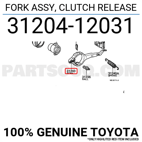 FORK ASSY, CLUTCH RELEASE 3120412031 | Toyota Parts | PartSouq
