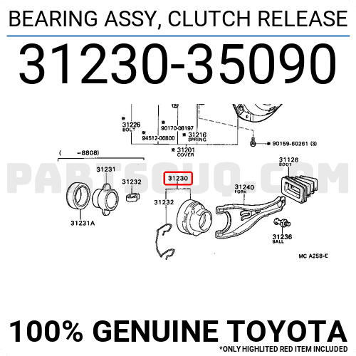 BEARING ASSY, CLUTCH RELEASE 3123035090 | Toyota Parts | PartSouq