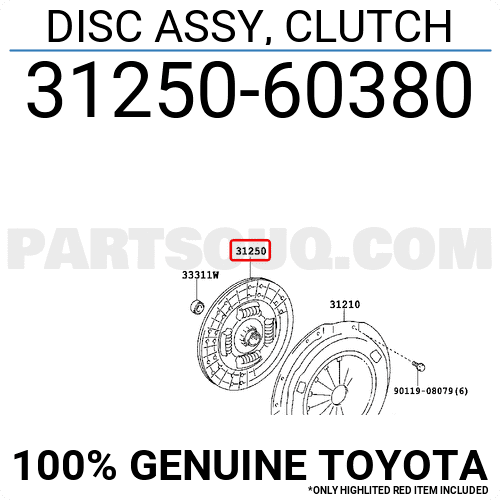DISC ASSY, CLUTCH 3125060380 | Toyota Parts | PartSouq