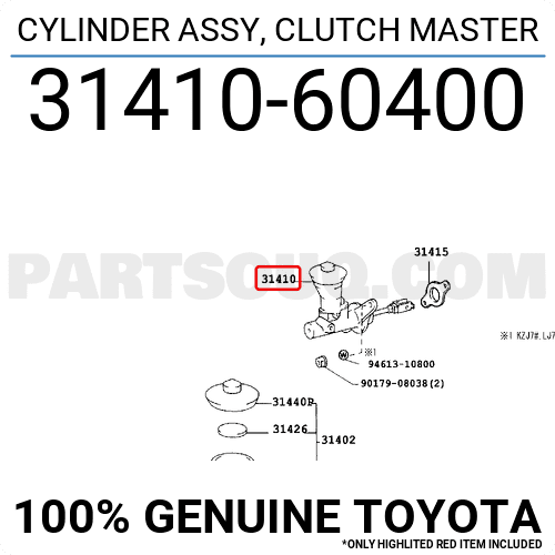 CYLINDER ASSY, CLUTCH MASTER 3141060400 | Toyota Parts | PartSouq