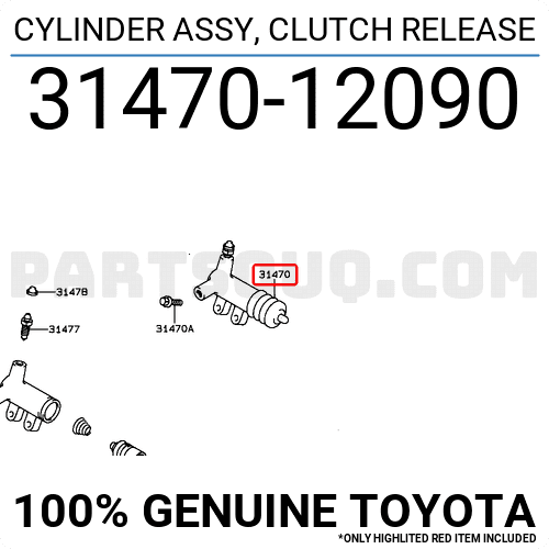 CYLINDER ASSY, CLUTCH RELEASE 3147012090 | Toyota Parts | PartSouq
