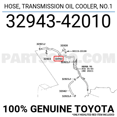 HOSE, TRANSMISSION OIL COOLER, NO.1 3294342010 | Toyota Parts | PartSouq