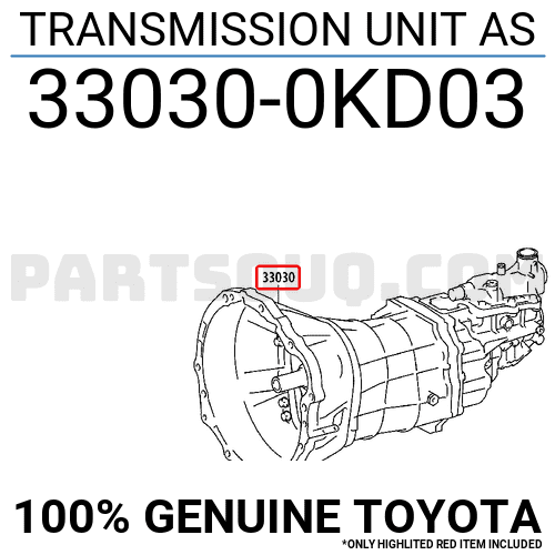 TRANSMISSION UNIT AS 330300KD03 | Toyota Parts | PartSouq