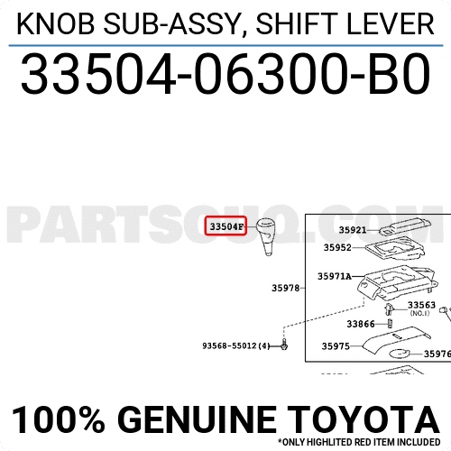 KNOB SUB-ASSY, SHIFT LEVER 3350406300B0 | Toyota Parts | PartSouq