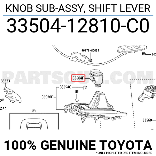 KNOB SUB-ASSY, SHIFT LEVER 3350412810C0 | Toyota Parts | PartSouq
