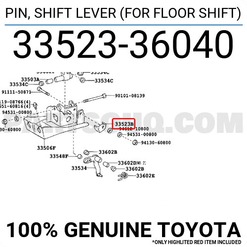 PIN, SHIFT LEVER (FOR FLOOR SHIFT) 3352336040 | Toyota Parts | PartSouq