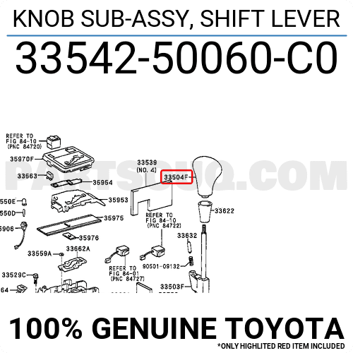 KNOB SUB-ASSY, SHIFT LEVER 3354250060C0 | Toyota Parts | PartSouq