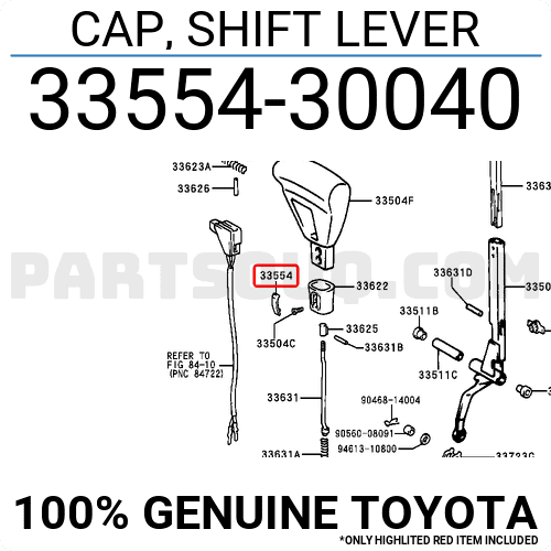 CAP, SHIFT LEVER 3355430040 | Toyota Parts | PartSouq
