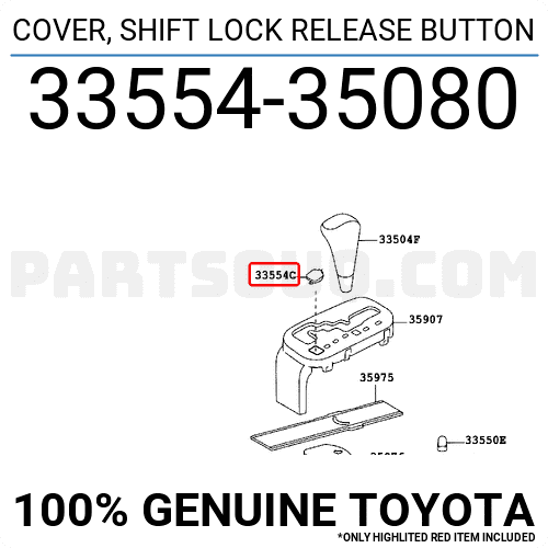 COVER, SHIFT LOCK RELEASE BUTTON 3355435080 | Toyota Parts | PartSouq