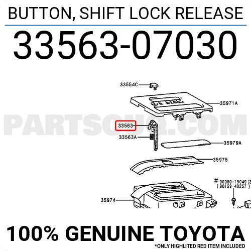 BUTTON, SHIFT LOCK RELEASE 3356307030 | Toyota Parts | PartSouq