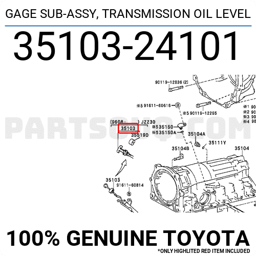GAGE SUB-ASSY, TRANSMISSION OIL LEVEL 3510324101 | Toyota Parts | PartSouq
