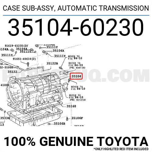 CASE SUB-ASSY, AUTOMATIC TRANSMISSION 3510460230 | Toyota Parts | PartSouq