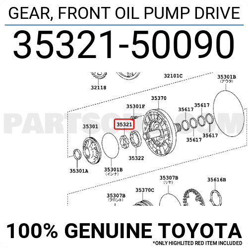 GEAR, FRONT OIL PUMP DRIVE 3532150090 | Toyota Parts | PartSouq