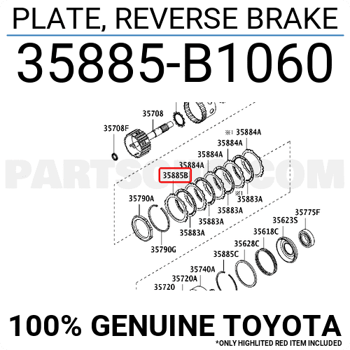 PLATE, REVERSE BRAKE 35885B1060 | Toyota Parts | PartSouq