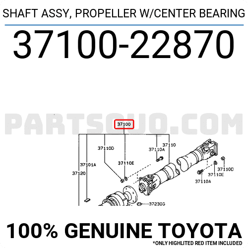 SHAFT ASSY, PROPELLER W/CENTER BEARING 3710022870 | Toyota Parts | PartSouq