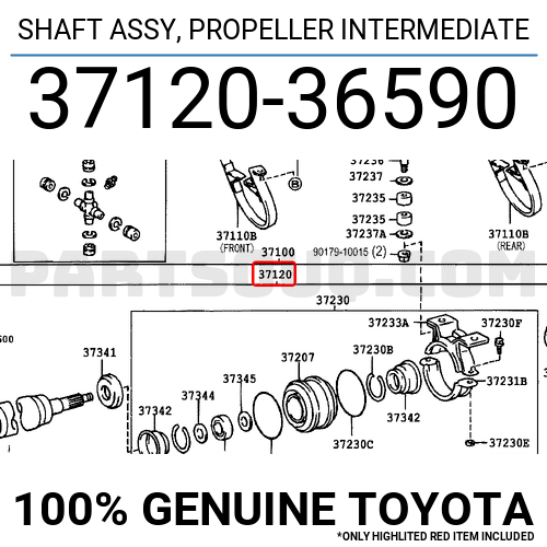 SHAFT ASSY, PROPELLER INTERMEDIATE 3712036590 | Toyota Parts | PartSouq SHAFT ASSY, PROPELLER INTERMEDIATE 3712036590 | Toyota Parts | PartSouq