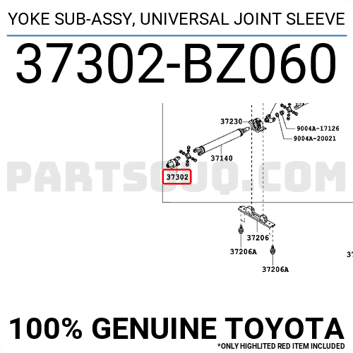 YOKE SUB-ASSY, UNIVERSAL JOINT SLEEVE 37302BZ060 | Toyota Parts | PartSouq
